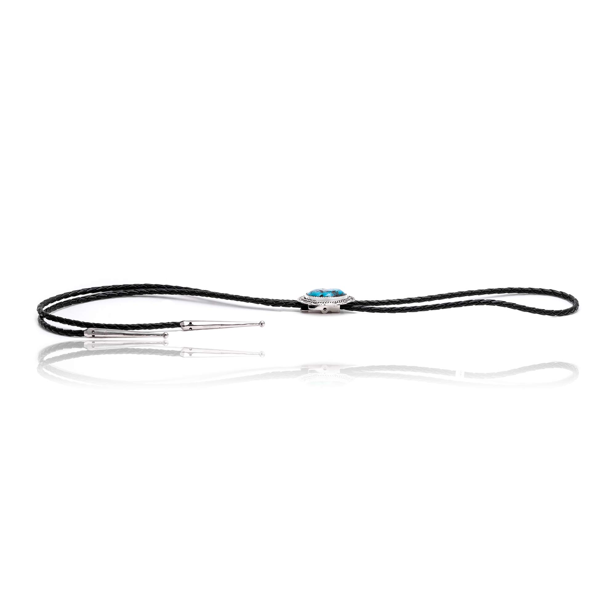 $350Tag Sun Silver Certified Authentic Handmade Navajo Native American Bolo Tie 24558 Made by Loma Siiva