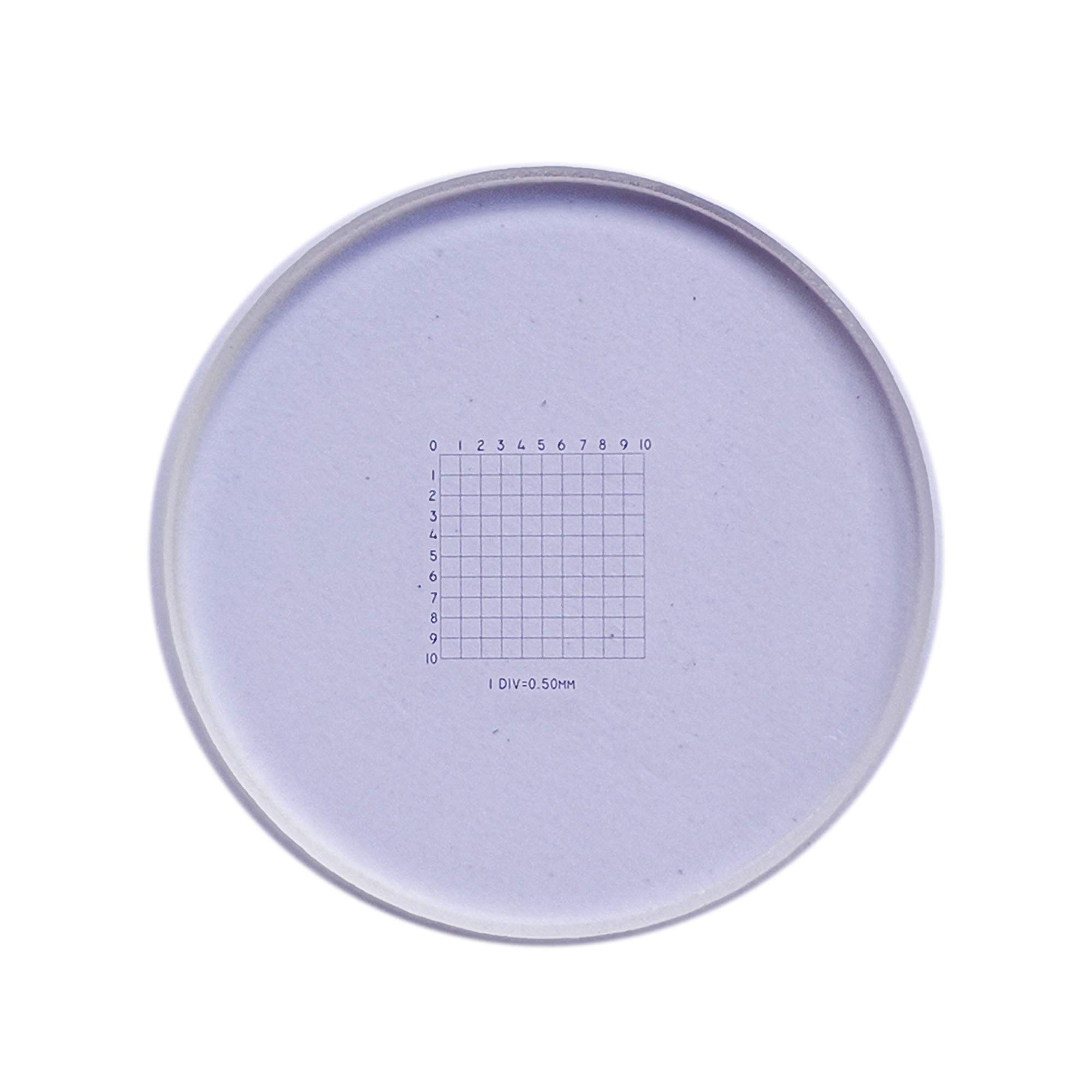 0.5 mm Net Shaped Microscope Eyepiece Micrometer net Shaped Eyepiece Ruler Slides Measuring Microscope Micrometer Calibration for Microscope Stage Eyepiece Objective Lens Diameter 19mm