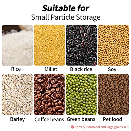 105Oz Rice Dispenser, Wall-Mounted Dry Food Storage Kitchen Organization, Rice Container with 2 Measuring Cups, Suitable for Rice, Beans, Laundry Scent Beads Dispenser
