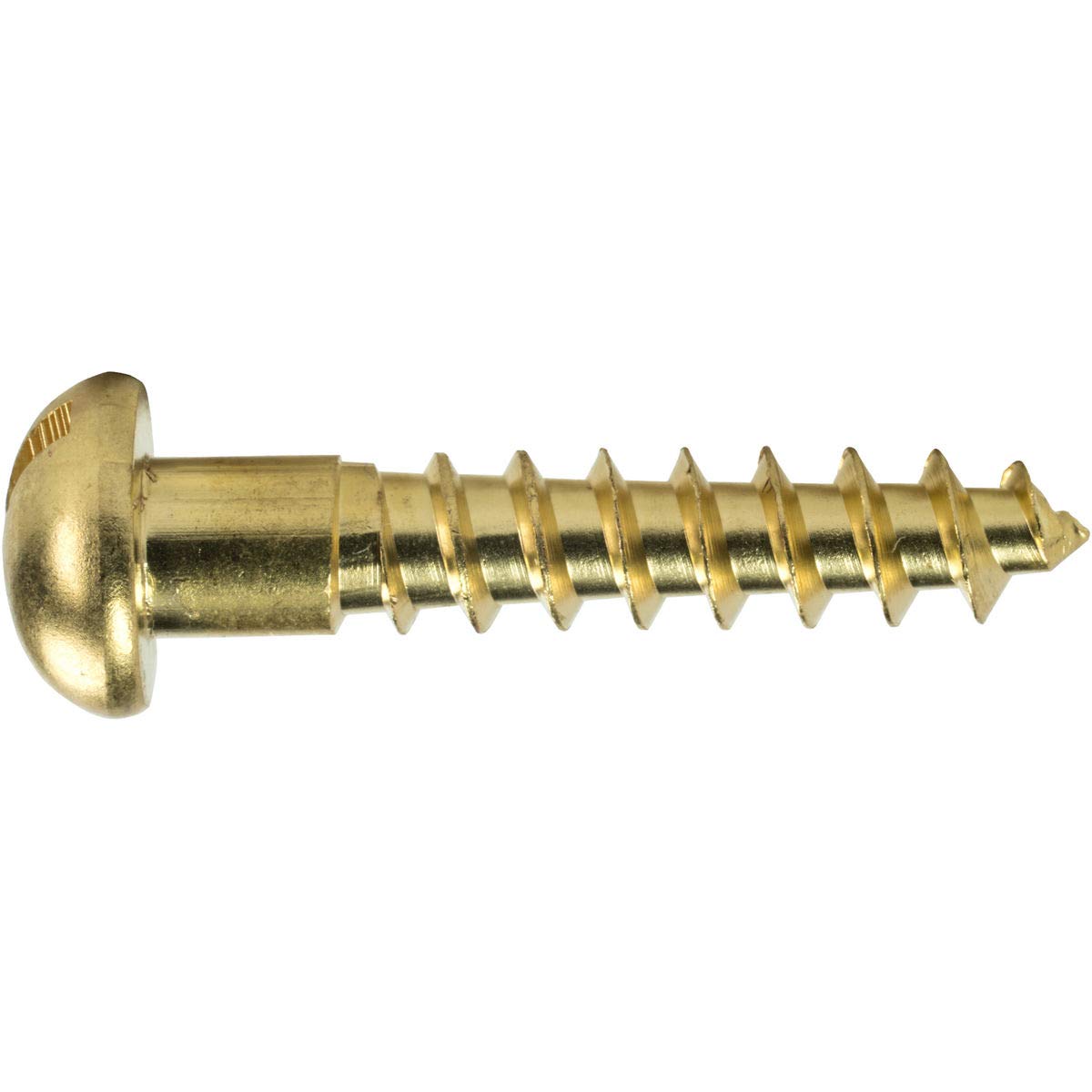 #8 x 1 Brass Round Head Wood Screws Slotted Drive Qty 100