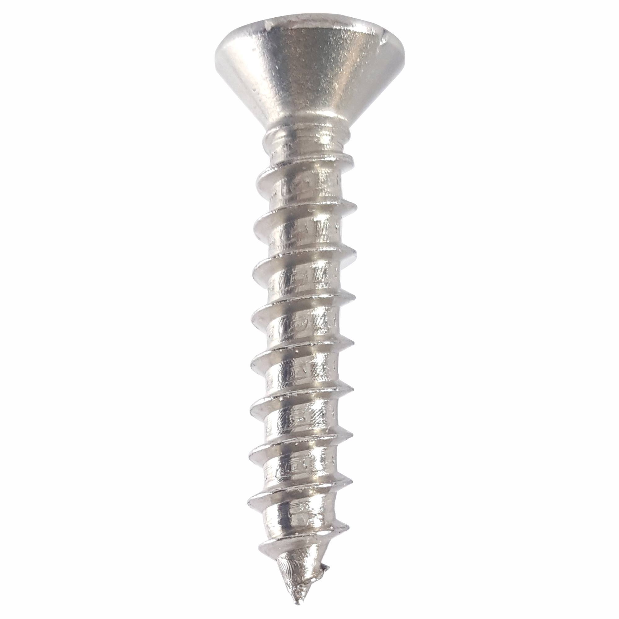 #8 x 3/4" Oval Head Sheet Metal Screws, Square Drive, Stainless Steel 18-8, Full Thread, Bright Finish, Self-Tapping, Type A, Quantity 100 by Fastenere