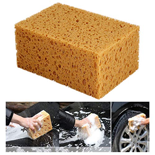 10Pcs Hlyjoon Square Shape Double-Faced Sponge Scouring Pads Square Shape Handheld Nonslip Sponge Washing Cleaner Tool for Car Auto Motorcycle(1 Sell)