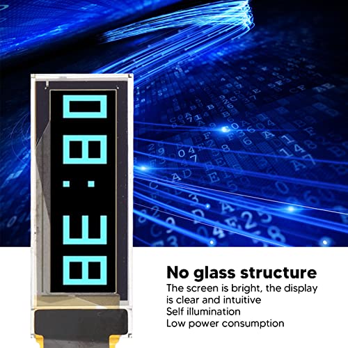 0.91in Display Module, Thin Bright Self Illumination 4 Pcs Organic Light Emitting Diode Screen 15 Pin for Electronic Components(Blue)