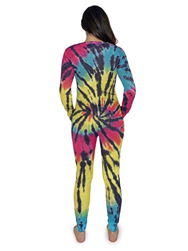 #followme Women's Tie Dye Henley Thermal Onesie 6769-10488-S