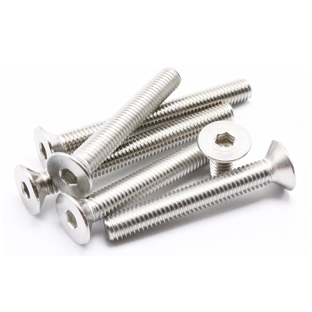 #8-32 UNC Flat Countersunk Head Socket Screws,50-Piece,Stainless Steel,Full Thread,Right Hand (#8-32 x 3/4")