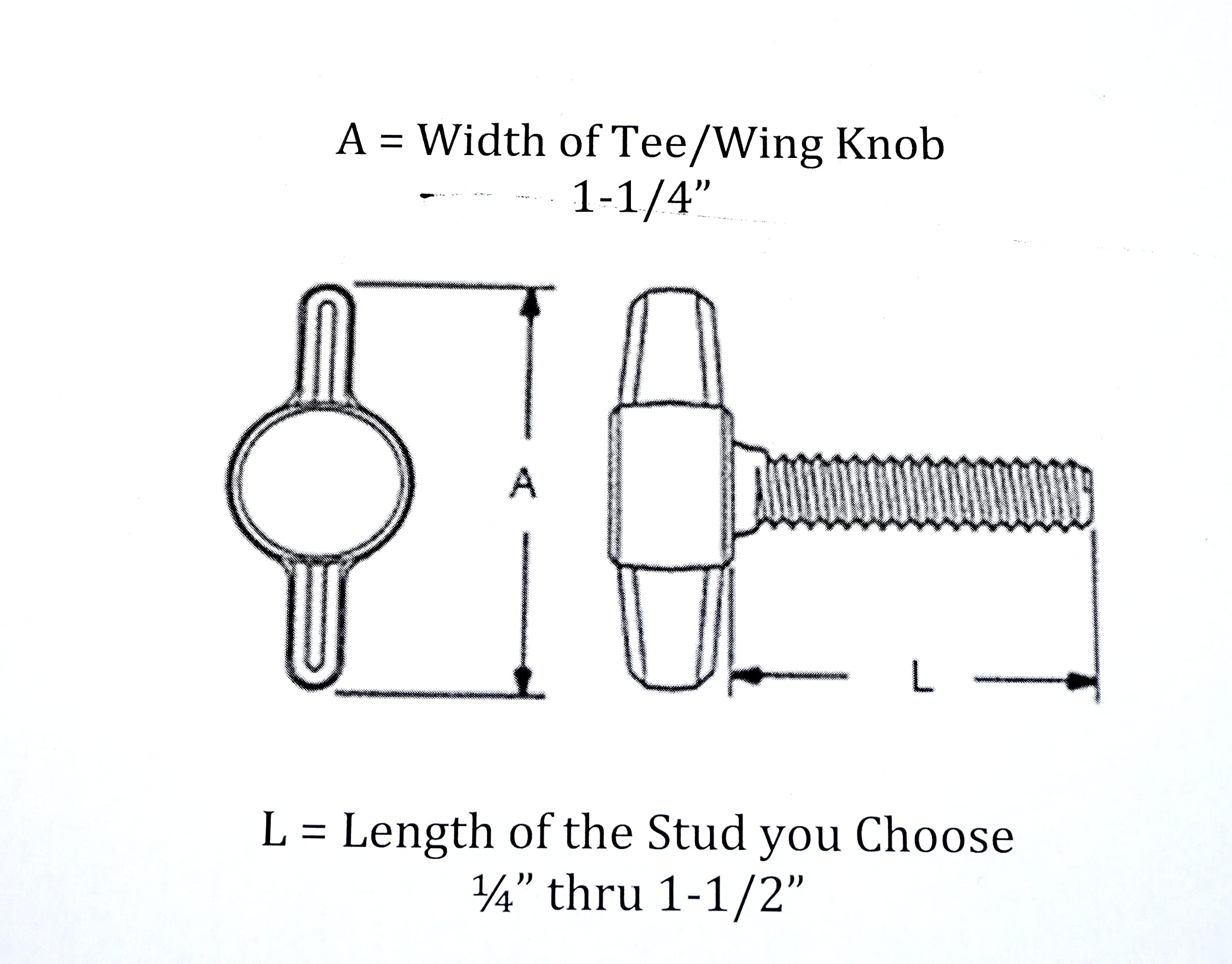 1/4"-20 x 3/4" Thumb Screws with Tee/Wing Butterfly Thumb Screws (4) Black