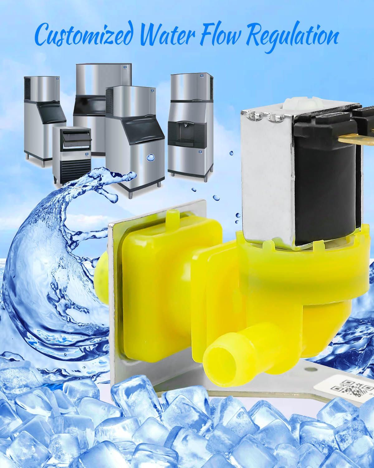 000009121 Ice Machine Water Valve Replacement Kit Compatible with Manitowoc Ice Machines, IH9121 Water Inlet Valve for Ice Machine Maker, 000008486 Water Fill Intake Valve with Sealing Tape
