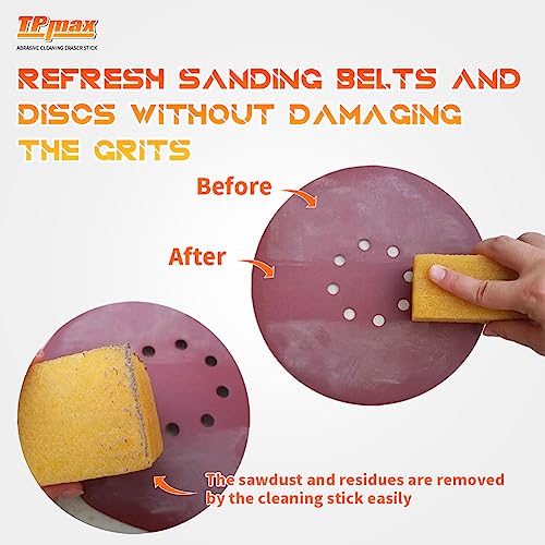1-1/2" x 1-1/2" x 8" Inch Abrasive Cleaning Eraser Stick for Cleaning Abrasive Sanding Belts & Sanding Discs Sandpaper Rough Tape, Skateboard and Shoes Natural Rubber Build