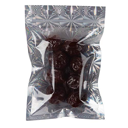 100 Pack Smell Proof Bags - 3x5 Inches Various Size Resealable Clear Ziplock Food Safe Holographic Rainbow Color