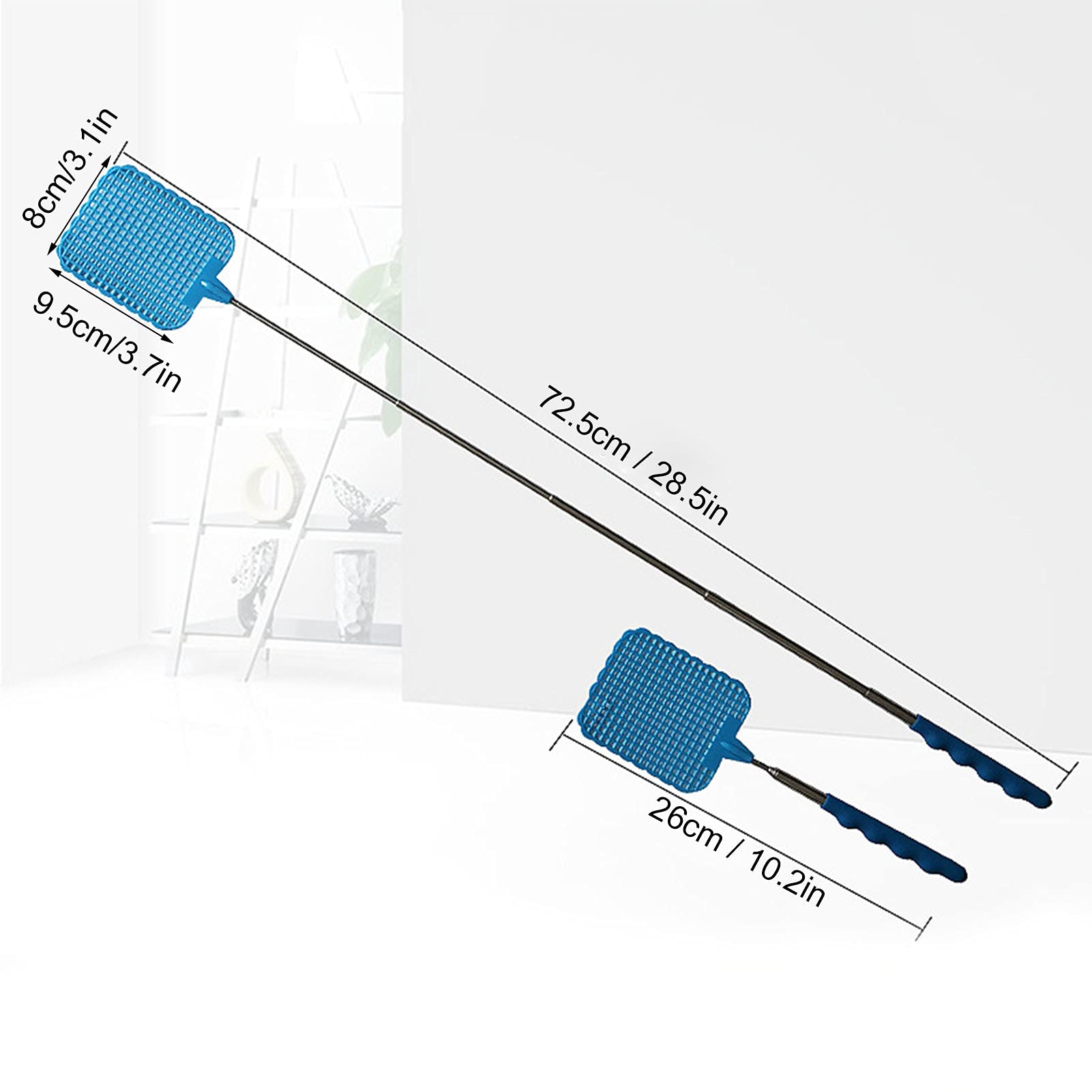 01 02 015 Fly Swatter, Stainless Steel Mini Fly Racket Retractable Durable for Home Office for Anti- for Repel Mosquitoes for Outdoor Camping