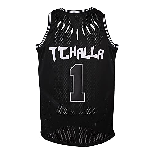 #1 Black Wakanda T'Challa Movie Basketball Jersey Men Black (XX-Large, Black)