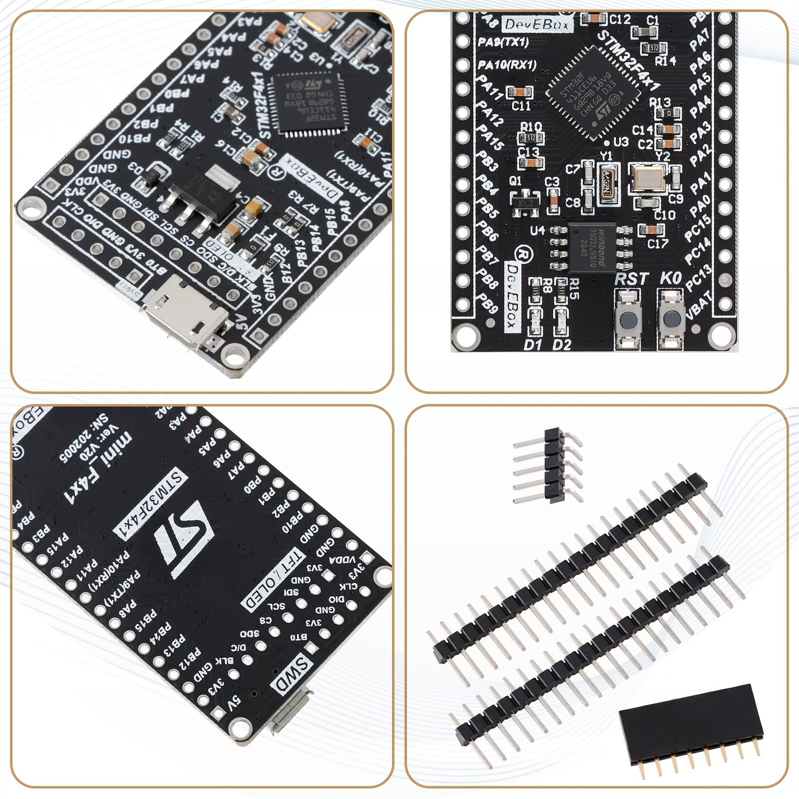 000 EC Buying STM32F411 Development Board, STM32F411CE System Board Integrated 32-Bit RISC Microprocessor STM32F4 Learning Core Board with 100MHz 512kB Flash and 128kB RAM