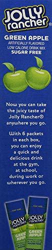 1 (6-ct.) Box JOLLY RANCHER ~ GREEN APPLE Singles to Go! Sugar Free Drink Mix.
