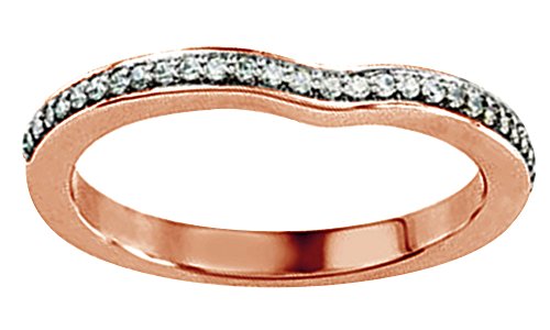 0.16 Cttw Round Cut White Natural Diamond Engagement Wedding Ring 14K Rose Gold,Ring size-11