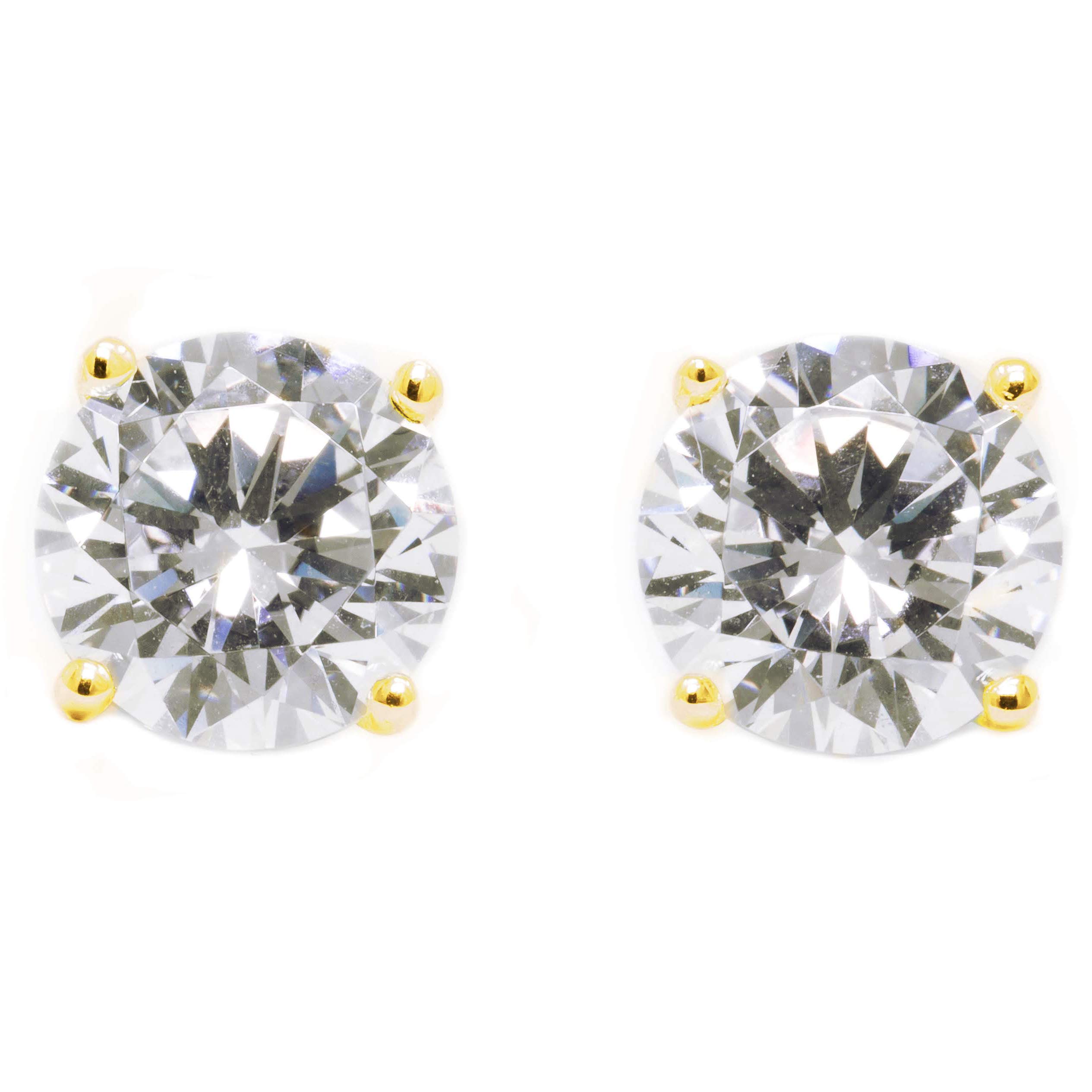 1 Ct. - 4Ct. Moissanite Stud Earrings, Moissanite Diamond Stud Screw Back Earring, 14k Gold Stud Earrings for Women (1.5 Ct [5.9mm *2], 14k Yellow Gold)