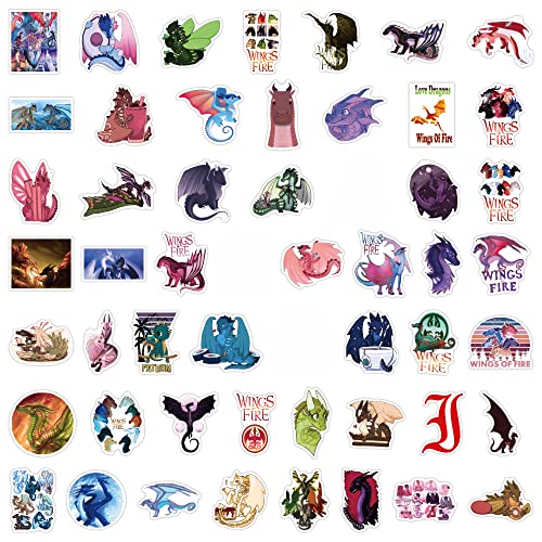 100 Pack Wings of Fire Stickers for Water Bottle,Cute Cartoon Vinyl Waterproof Sticker for Laptop,Skateboard,Phone Case,Car Decals Gifts for Kids Teens Adults for Party Favors Supplies Decor