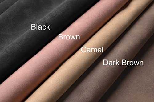 0.9mm Soft 1 Yard Brown Fabric PU Leather Fabric Faux Leather Fabric Faux Vegan Leather Upholstery Fabric