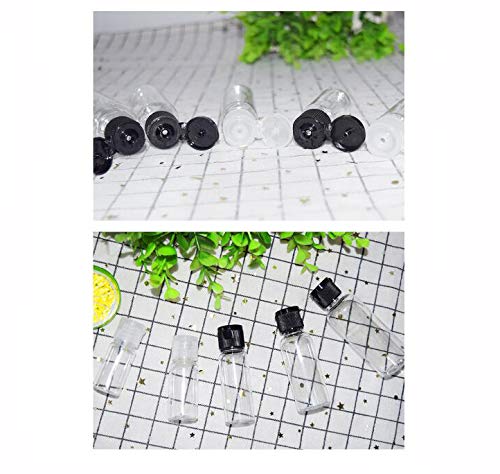 0.5oz Mini Clear Plastic Empty Bottle with Flip Cap Small Travel Bottles Storage Containers Jars for Cosmetic Sample Lotion Shower Gel Emulsion Toiletries - BPA-free - Set of 24