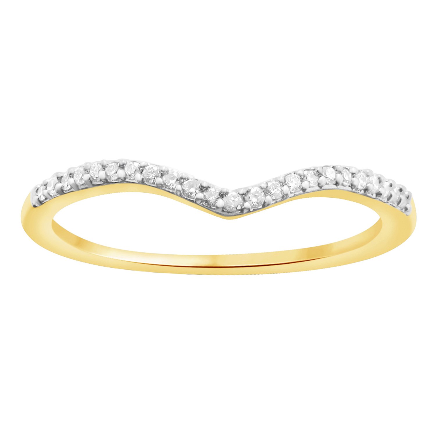 0.08 CTTW Diamond Half Eternity Ring/Anniversary Band Round cut Natural Diamond Ring in 10K Yellow Gold