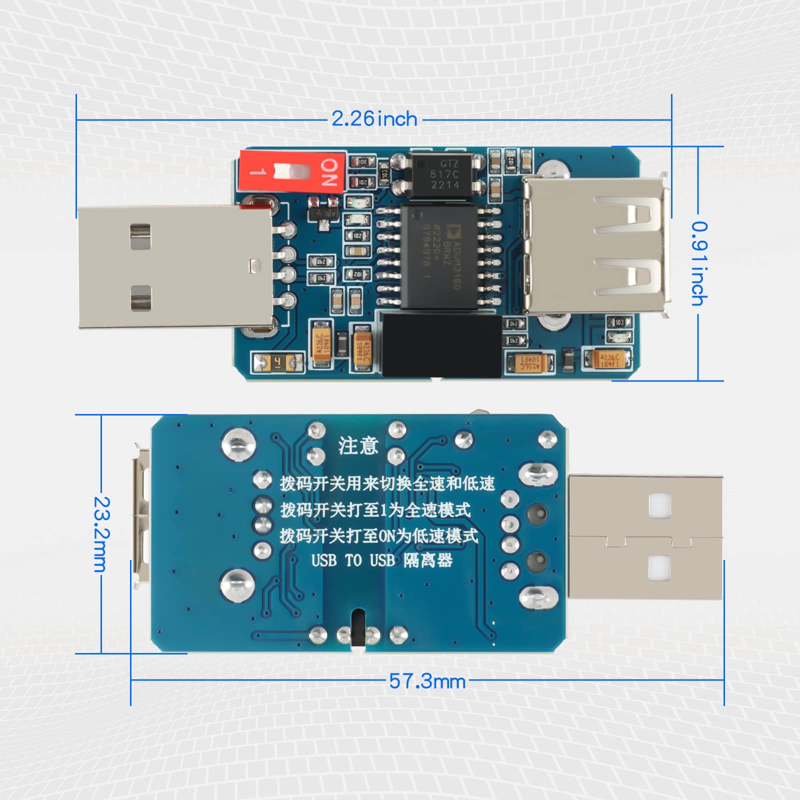 000 EC buying ADUM3160 Isolation Module Blank electronic chip cards USB to USB Isolator Board Support 12Mbps 1.5Mbps, Icoupler technology is compatible with usb2.0,No external power supply or drive