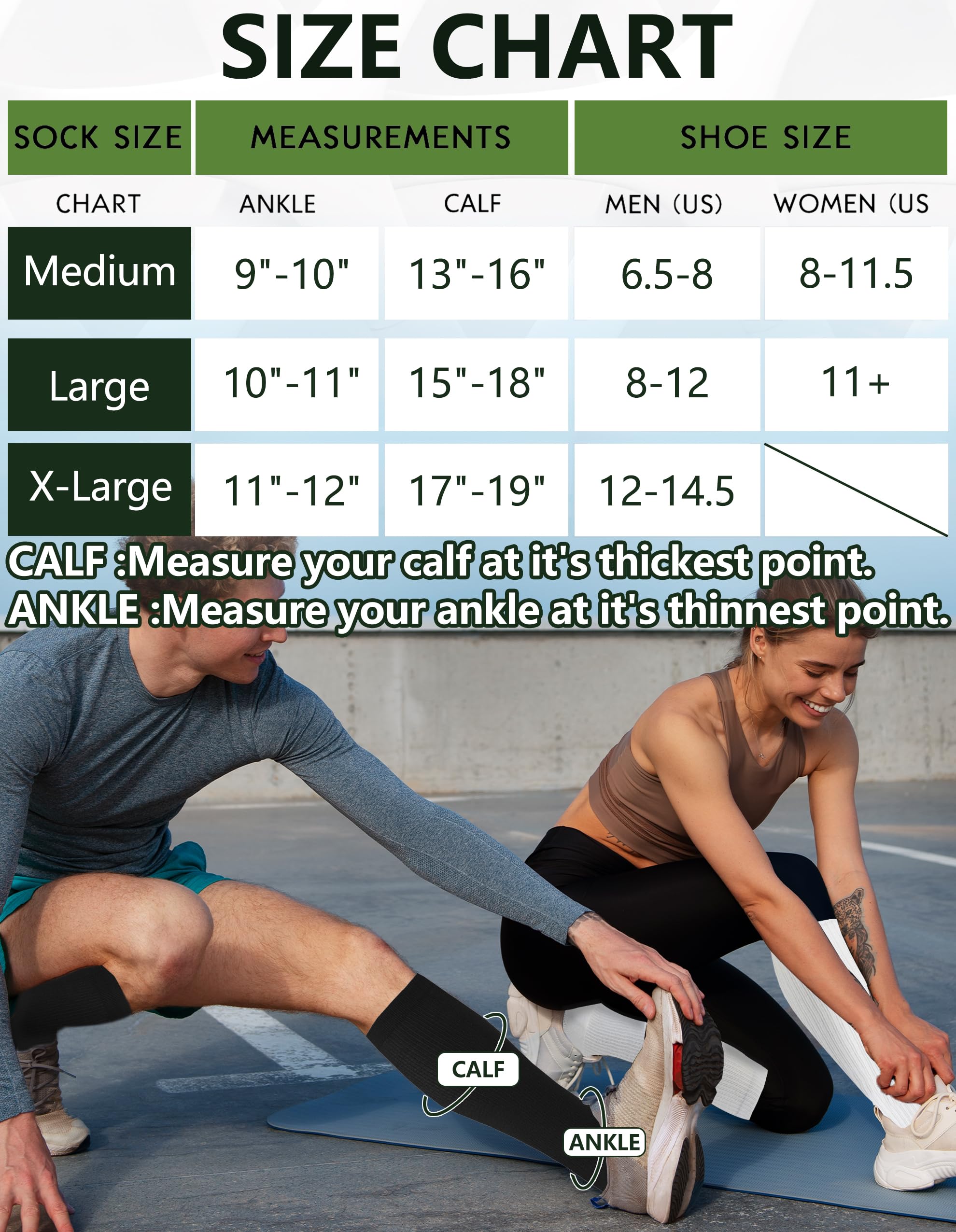 +MD 3 Pairs Compression Socks Moisture Wicking 8-15 mmHg for Women & Men Moisture Wicking Support Stockings for Airplane Flights, Travel, Nurses, Edema 10-13