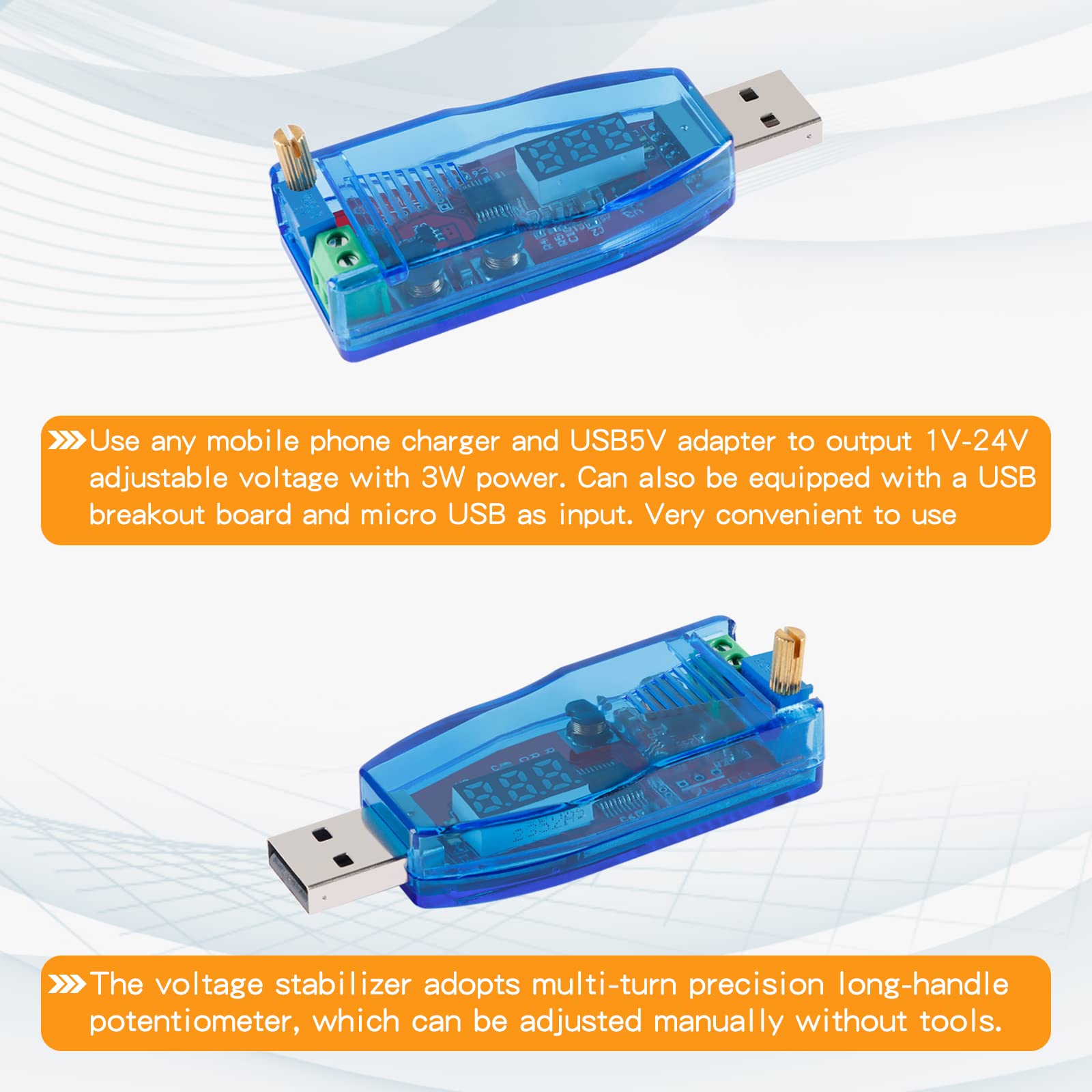 000 EC Buying DC-DC USB Power Supply Module, DC-DC USB Adjustable Step-up Power Supply Regulator Module, with Display 5V to 3.3V 9V 12V 24V 3W DC Voltage Regulator Adjustable Power Module 3.3V