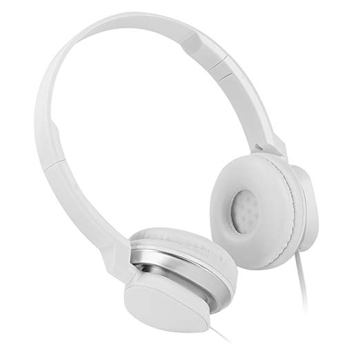 070 Over Ear Headset, Stereo Sound Earphone with Mic, Gaming Overhead Headphone, Stereo Sound Quality Headset,(White)