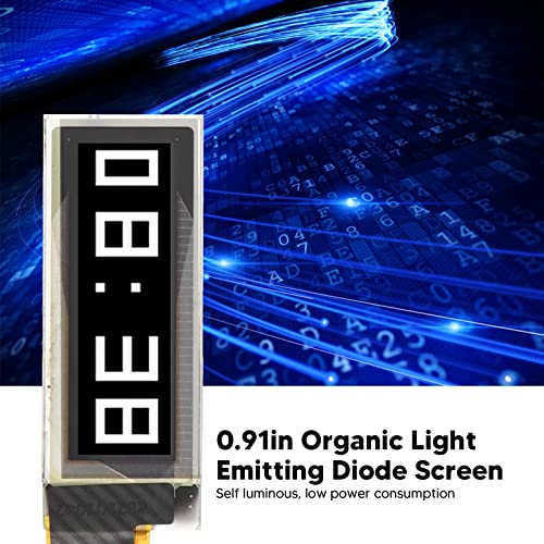 0.91in Display Module, Multifunctional Good Flexibility Organic Light Emitting Diode Screen Clear Image 4PCS for DIY Electronic Devices(MRA071‑1 White Display)
