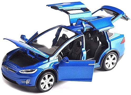 1:32 Scale Car Model X90 Tesla Alloy 1/32 Diecast Model Car w/Sound & Light Pull Back Model Mini Vehicles Toys for Kids Gift Tesla Lovers Collection