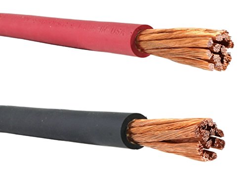 #1 Gauge AWG - Flex-A-Prene® - Welding/Battery Cable - Black & Red - 600 V - Made in USA (5 FEET OF EACH COLOR)