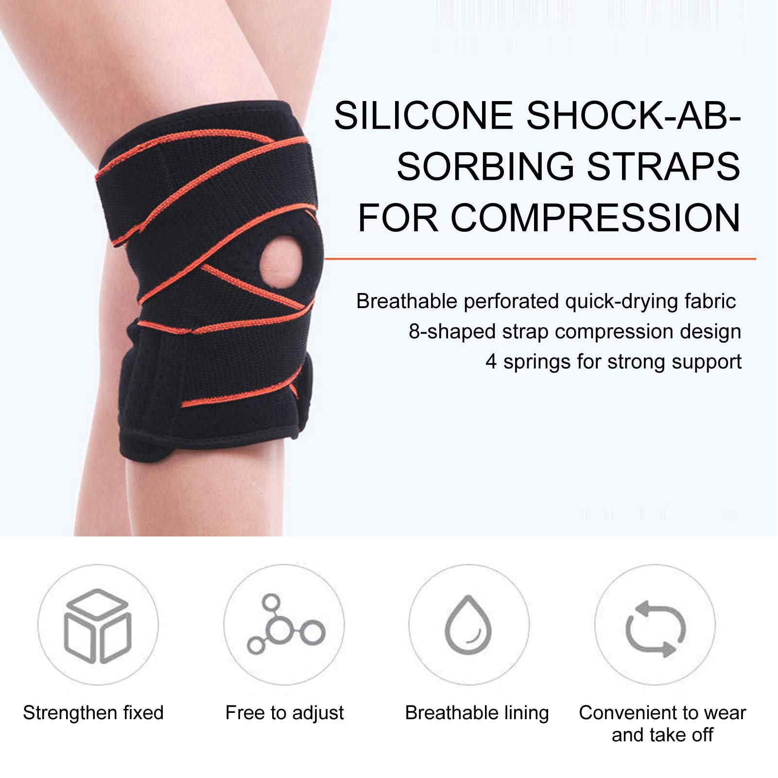 01 02 015 Knee Sleeve, Neoprene Knee Support Compression for Meniscus Injury for Sports Sprain for Arthritis for Ligament Injury