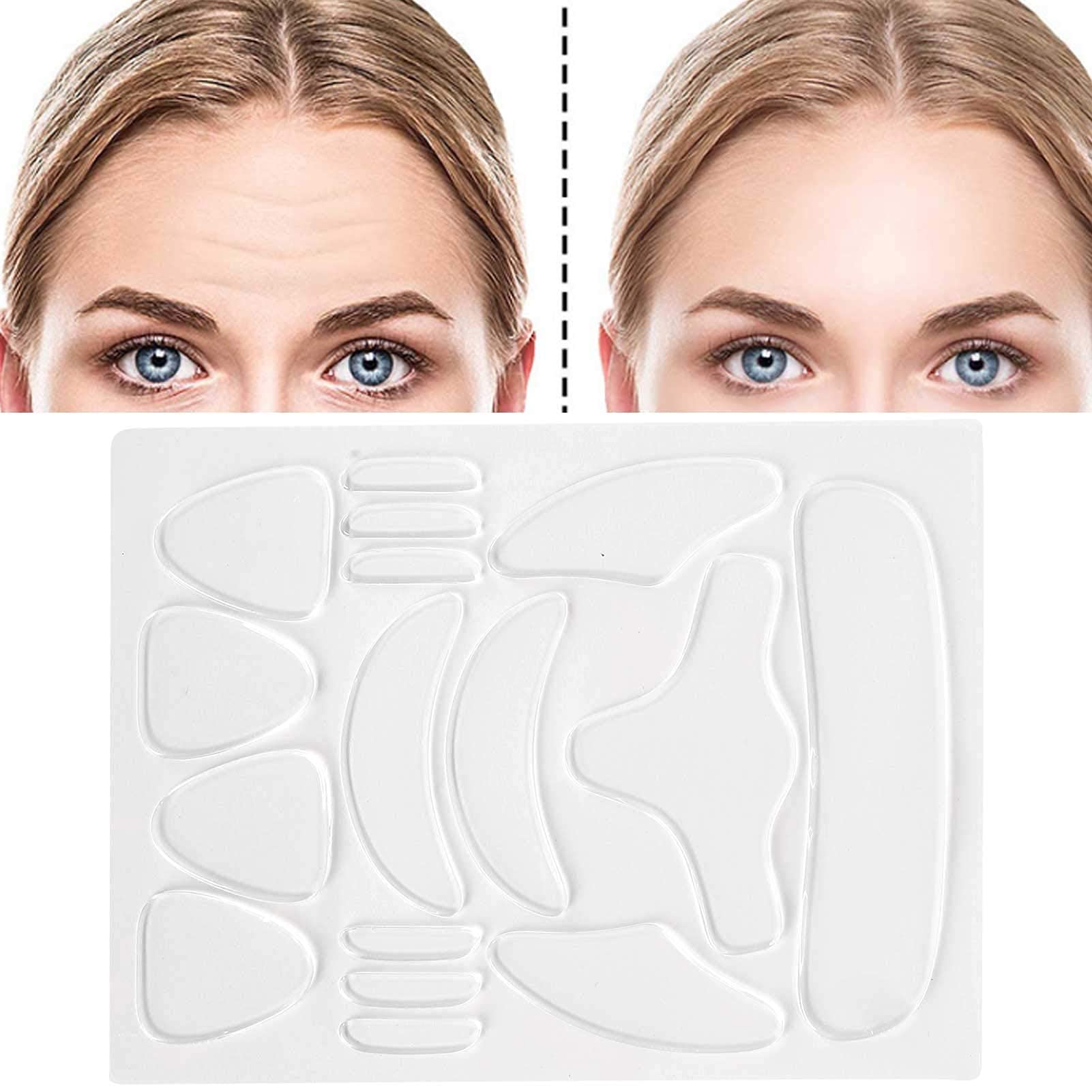 16 Pcs Reusable Silicone Chest Pads Patch Silicone Neck Pad Forehead Pad Set, Cleavage Pad Eye Mask Cheek Stick Anti Wrinkle Strips Anti Wrinkle Patches