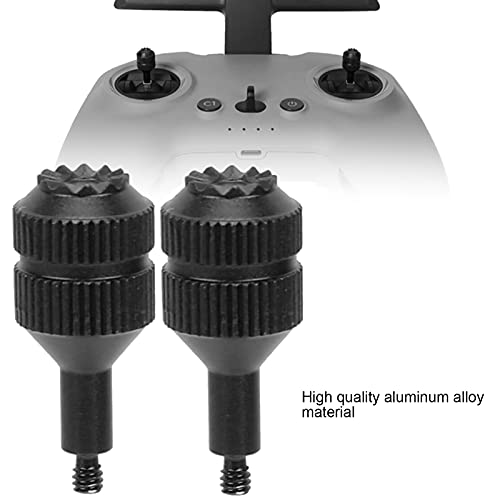 01 02 015 FPV Drone Controller Joysticks, Aluminum Controller Joysticks 2PCS Comfortable Storable for Metal Joystick Protector for Model Airplane Accessories(Black)