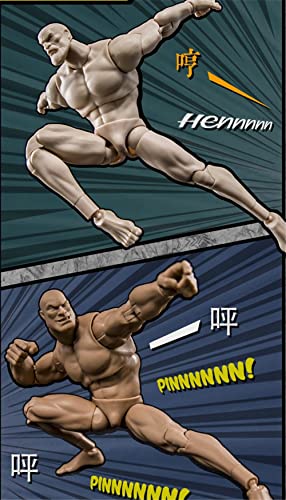 1/12 Scale Male Action Figure,6inch Flexible Muscular Strong Male Action Figure Body Doll Collection (White Skin)