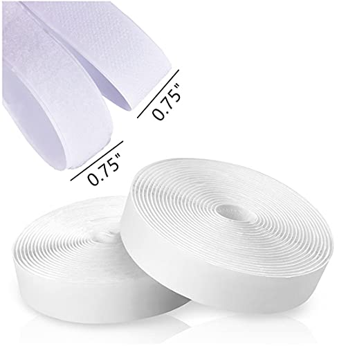 0.75 InchĂ82 Feet /25m White Self Adhesive Hook and Loop Tape Sticky Back Fastening Tape, Self-Adhesive Tapes for Stationery and Household Purposes
