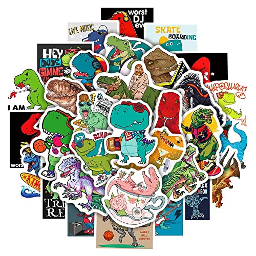 100PCS Dinosaur Party Favor Stickers for Kids ļ¼Cute Waterproof Cartoon Stickers for Water Bottle Stickers Waterproof Vinyl Hydroflask Phone Skateboard Laptop Stickers (Dinosaur)