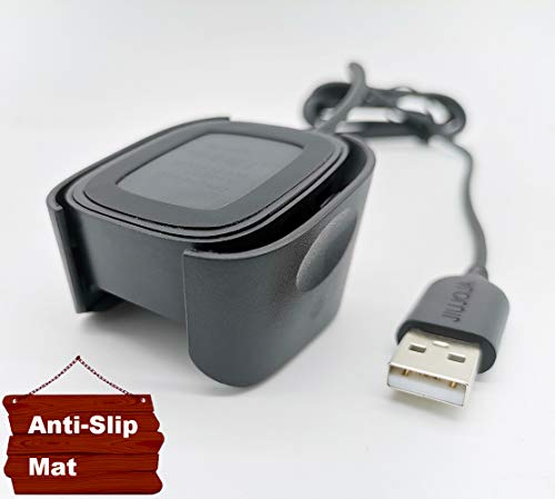 2PACK Charging Dock Compatible with Fitbit Versa/Lite/SE,(not for Versa 2) Charger, Charging Dock Cord Stand and Screen Protectors for Smart Watch
