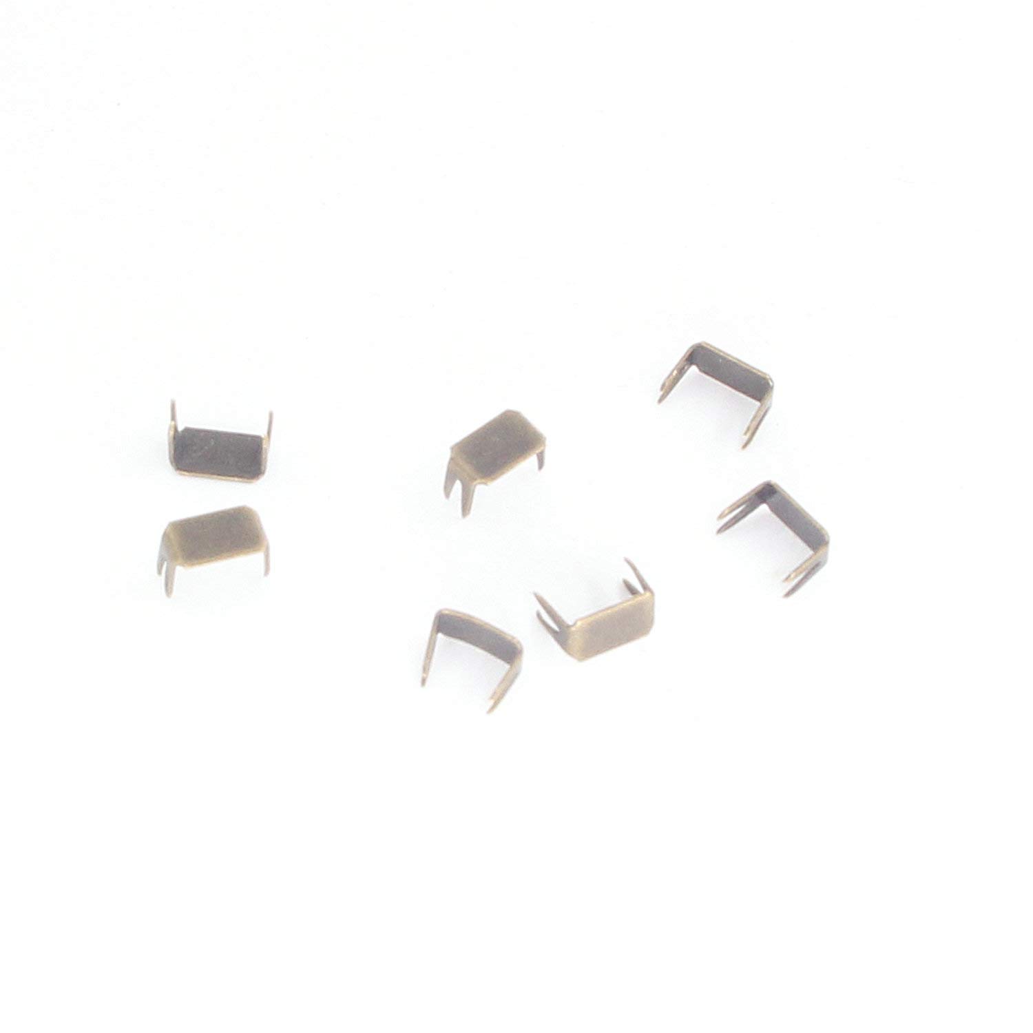 #5 300 pcs Antique Brass Zipper Bottom Stops and Top Stops for Zipper Repair (Antique Brass) Leekayer