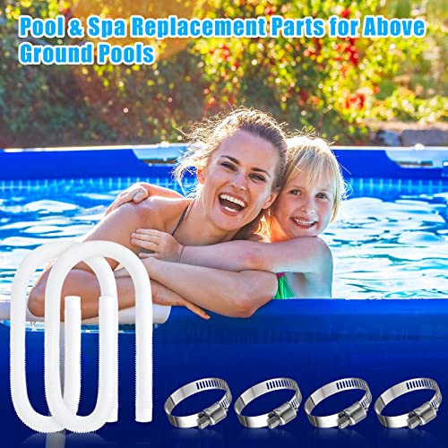 1.5 Inch Pool Hose for Above Ground Pools Diameter Pool Pump Replacement Hose 59 Inch Length Swimming Pool Hose with Hose Clamps (16 Pcs)