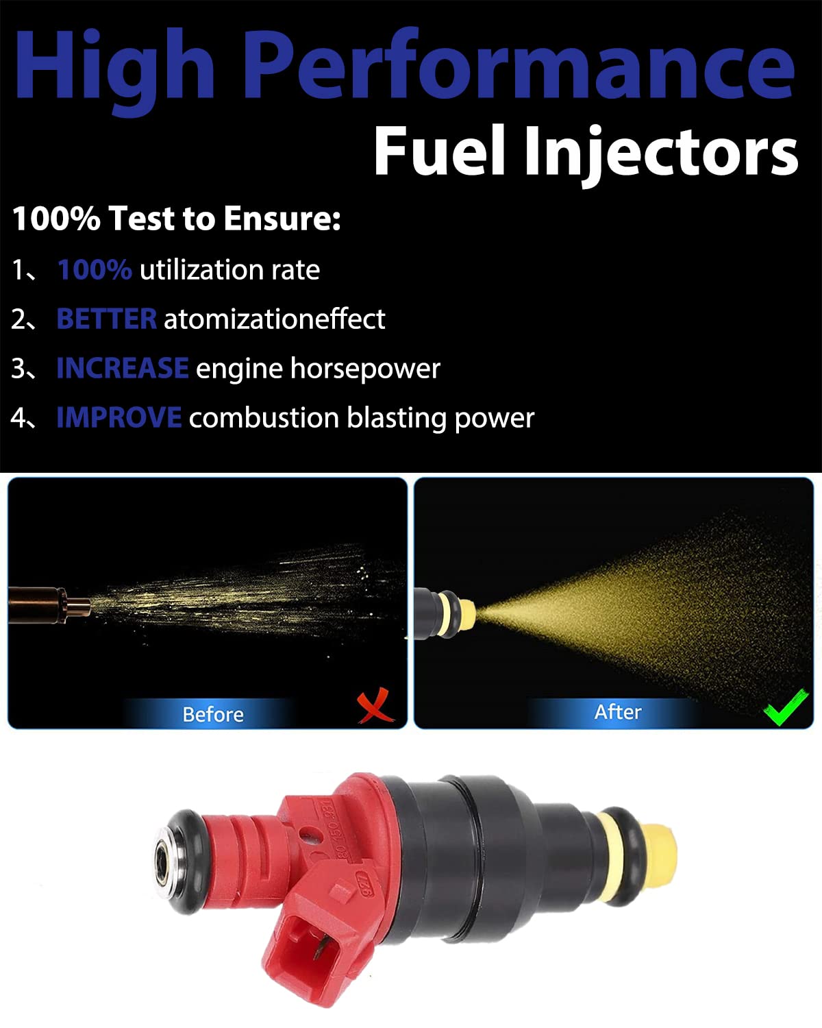 0280150931 Fuel Injector Fits For:-Ford Aerostar 1996, For:-Ford Explorer 1993 1994 1995 1996, For:-Mazda B4000 1997, For:-Mazda Navajo 1993-1994 (6 Pcs)