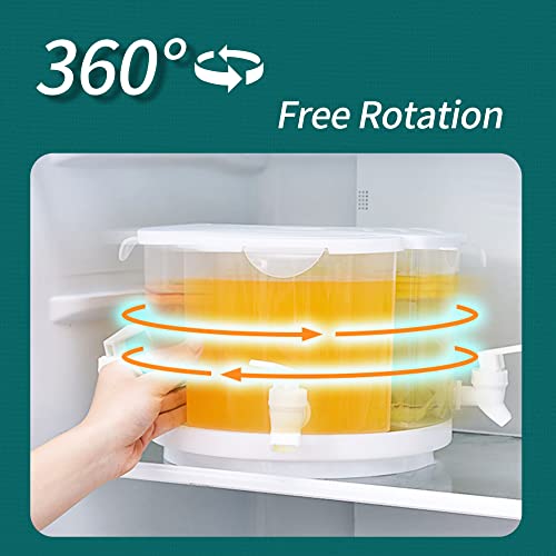 1.45 Gallons Beverage Dispenser with Spigot, Rotate 360° Removable Plastic Juice Dispenser, with Dust-Proof Lid & Large Capacity Removable Stand