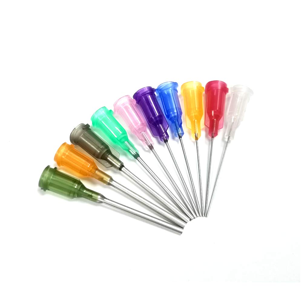 1 inch Synthetical Blunt Tip Dispensing Needle with Luer Lock - 10 Different Sizes,20 PCS