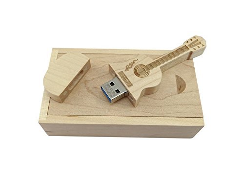 10 PCS Guitar Shaped Wood Memory Stick USB Flash Drive in Wood Box (2.0/16GB, Maple)