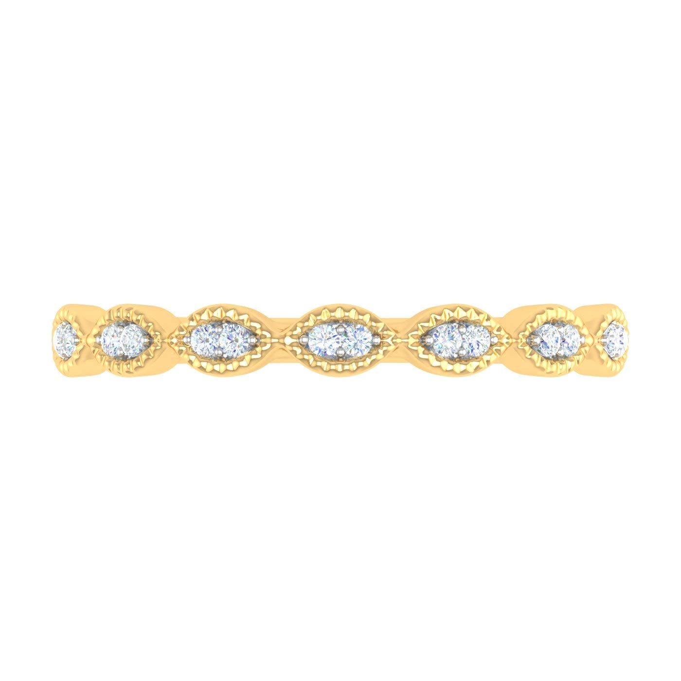 0.04 Carat Anniversary Wedding Band Ring in 10k Yellow Gold (Ring Size 7)