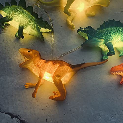 01 02 015 Dinosaur String Lights Battery, LED Dinosaur String Lights Decorations Warm White Light for Gardens for Homes for Kids
