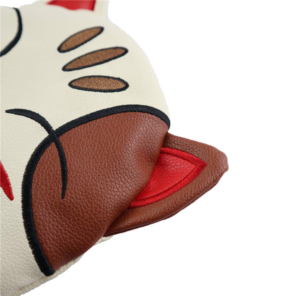 #N/A 4 Pieces Golf Head Covers PU Leather Headcover with Lucky Cat Design