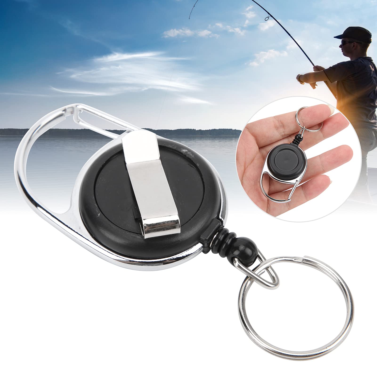 01 02 015 Fly Fishing Tool Retractor, Steel Wire Retractor Reliable Retractable for Fly Fishing