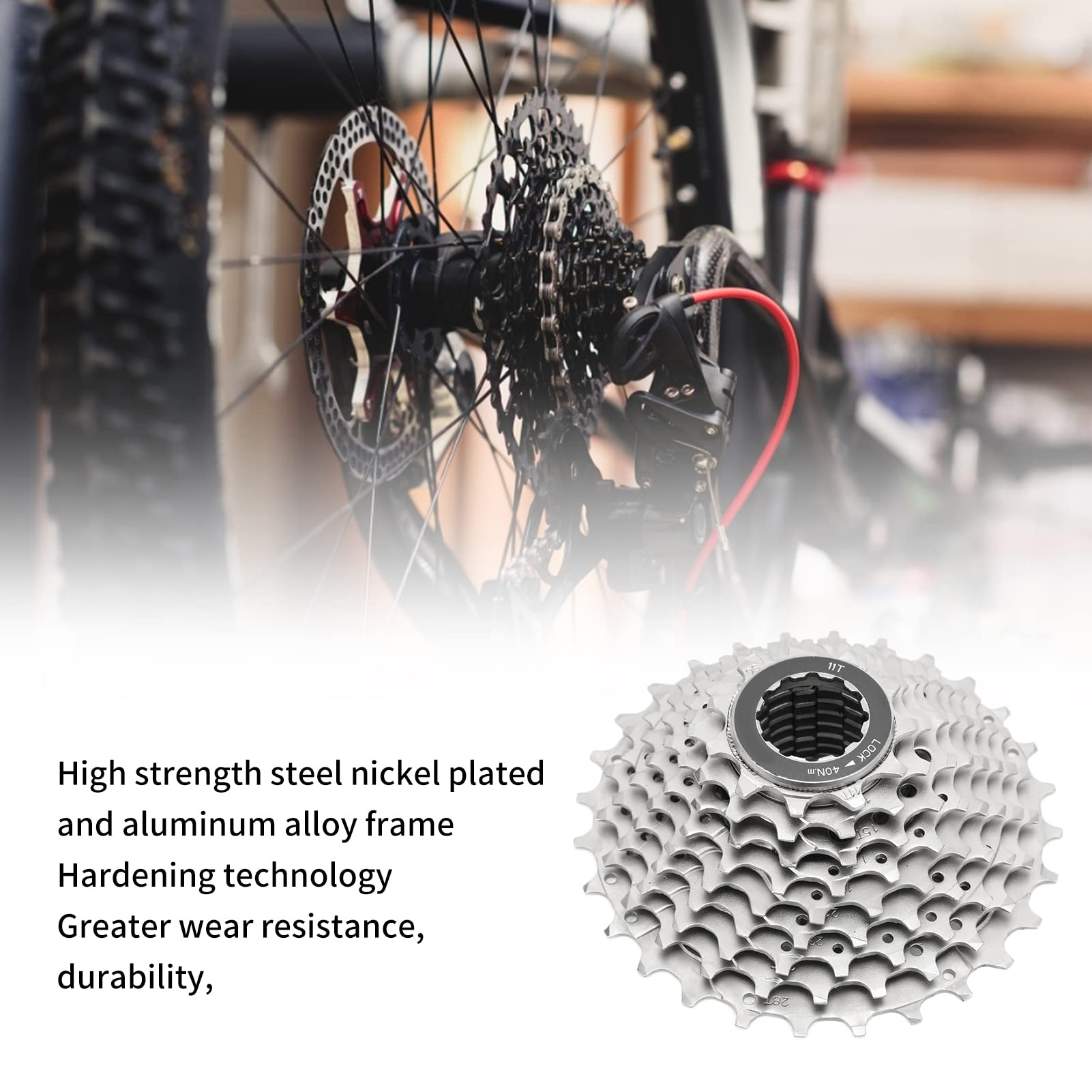 01 02 015 Bicycle Cassette, Bicycle Cassette Flywheel Lightweight Impact Resistant for Road Mountain Bikes