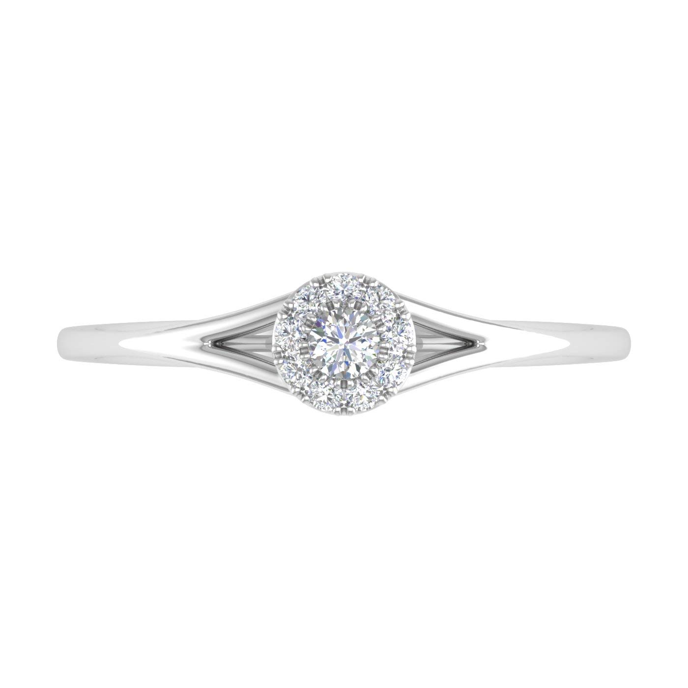 0.09 Carat Prong Set Diamond Engagement Ring in 10K White Gold (Ring Size 5)