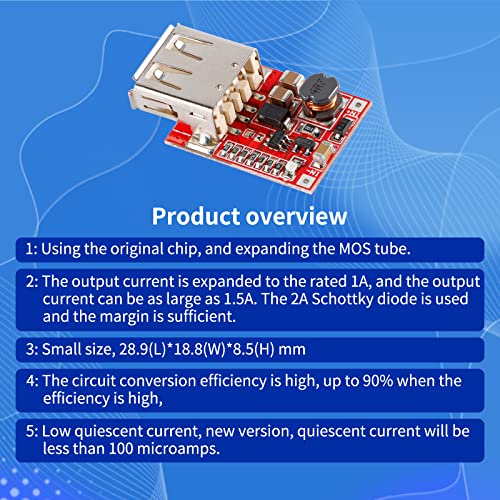 000 EC Buying DC-DC Boost Converter Module,DC Boost Converter Input 1V-5V Output 1A-1.5A Power Module USB Charger Supply Voltage Regulator Module Non-Isolated Booster Module